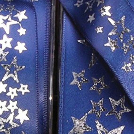 The Ribbon People Navy Blue and Silver Star Print Craft Ribbon 1" x 54 ...