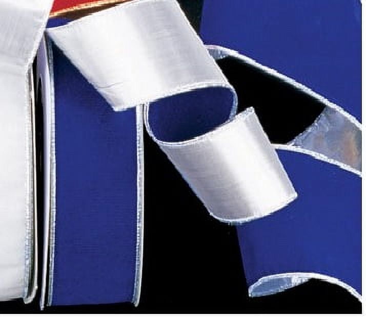 The Ribbon People Navy Blue and Silver Wired Craft Ribbon 2" x 40 Yards ...