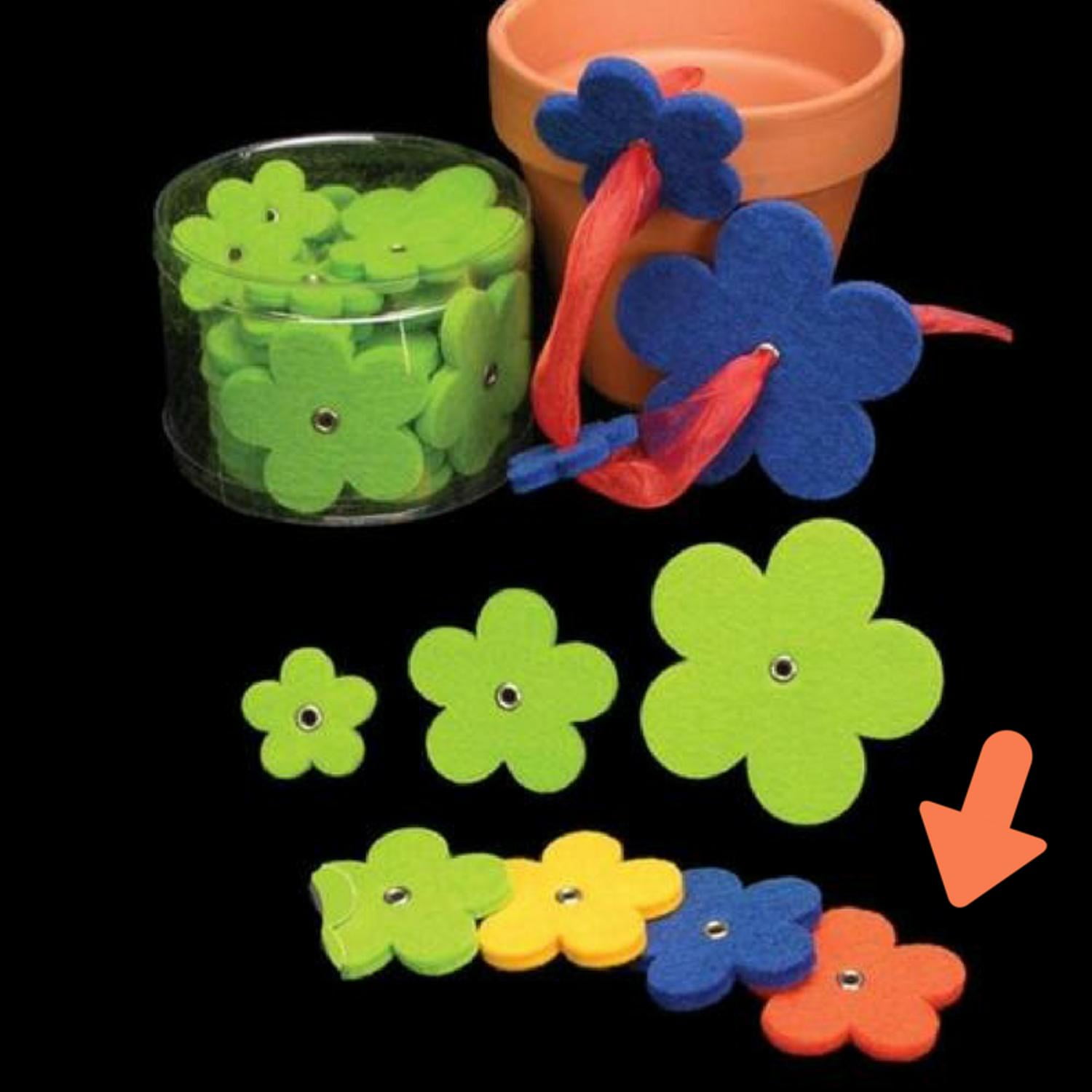 The Ribbon People Orange Felt Flower Special Crafted Assortment 8 ...