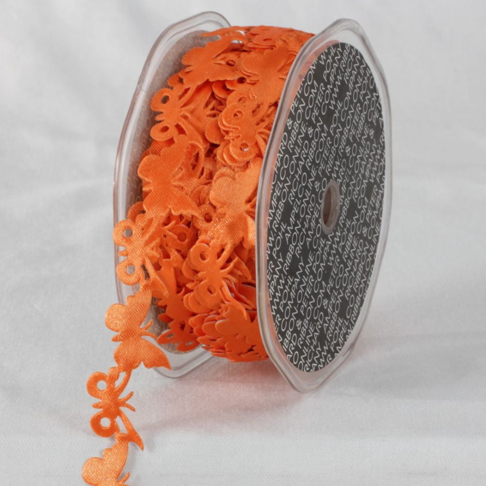 The Ribbon People Orange Sticky Back Enchanting Butterfly Garland Lace ...