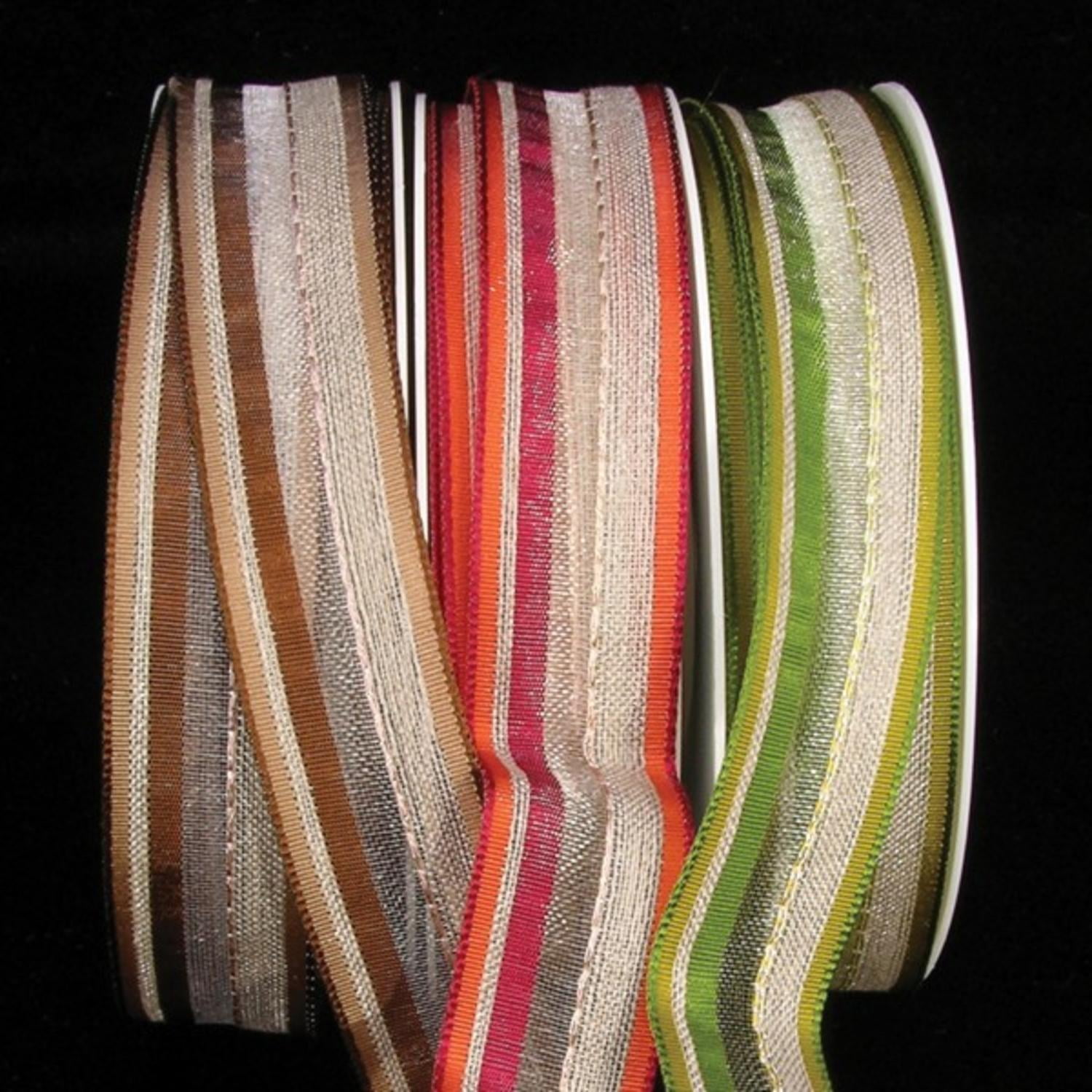 The Ribbon People Orange and Red Linen Color Combo Wired Craft Ribbon 1 ...