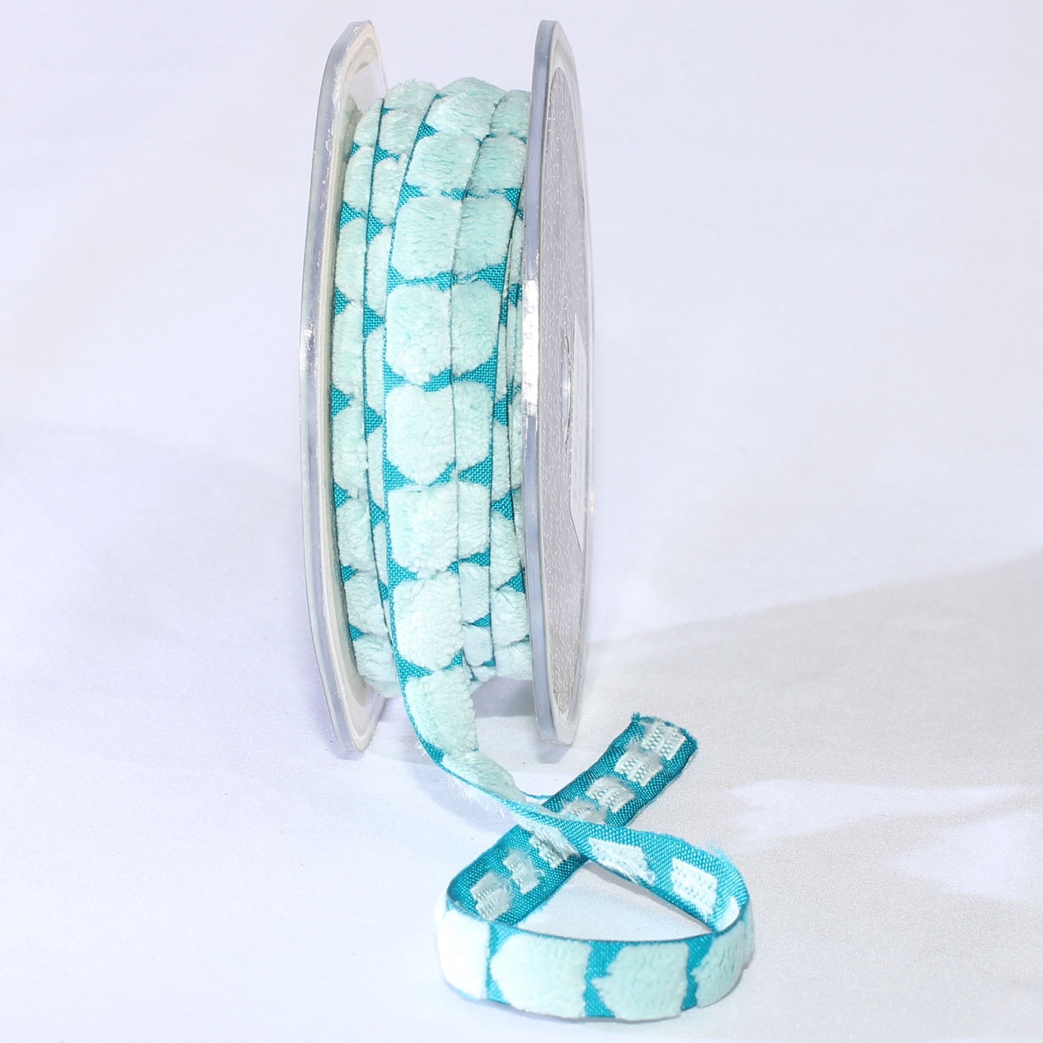 The Ribbon People Pale Blue Blocks Woven Edge Craft Ribbon 0.25" x 40 ...