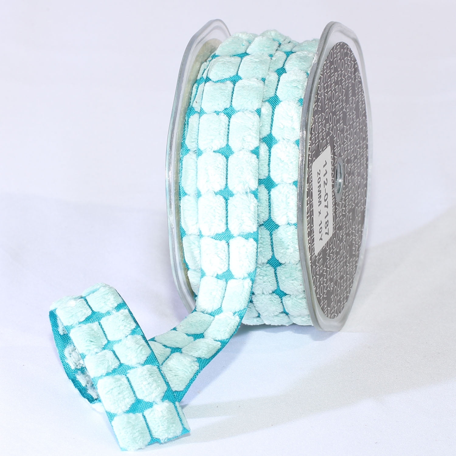 The Ribbon People Pale Blue Blocks Woven Edge Craft Ribbon 0.75" x 40 ...