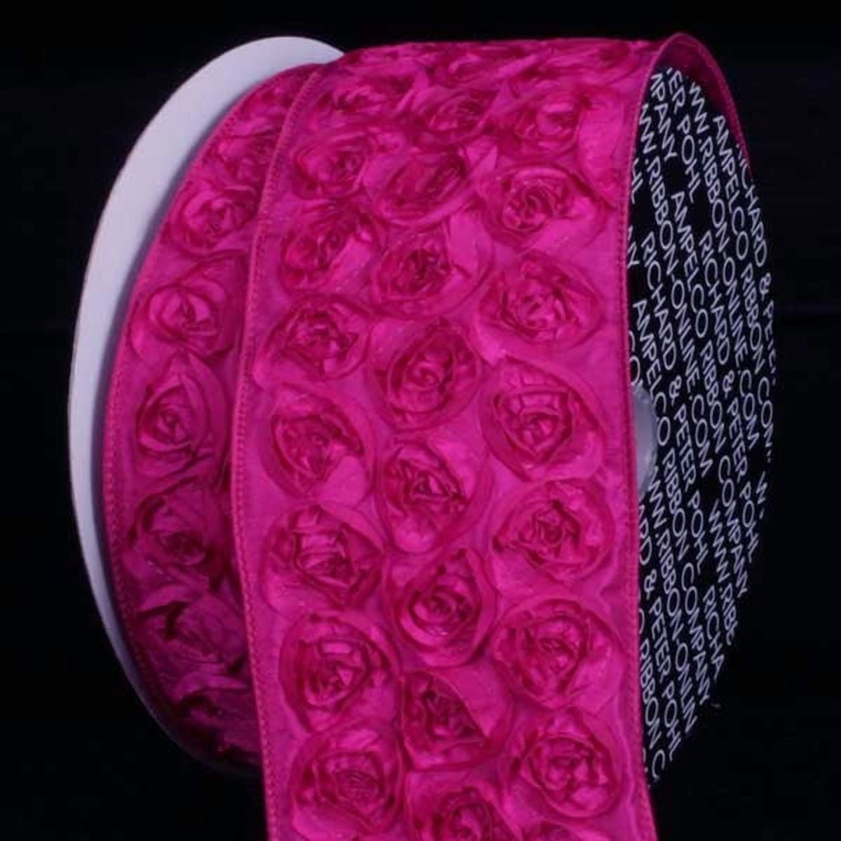 The Ribbon People Pink Contemporary Roses Wired Craft Ribbon 4" x 10 ...