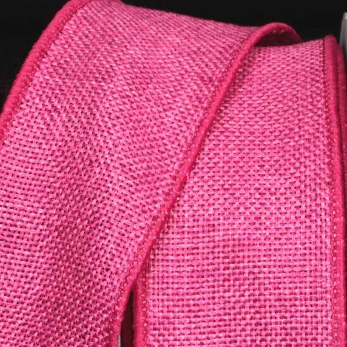 The Ribbon People Pink Fine Burlap Wired Craft Ribbon 2" x 40 Yards ...