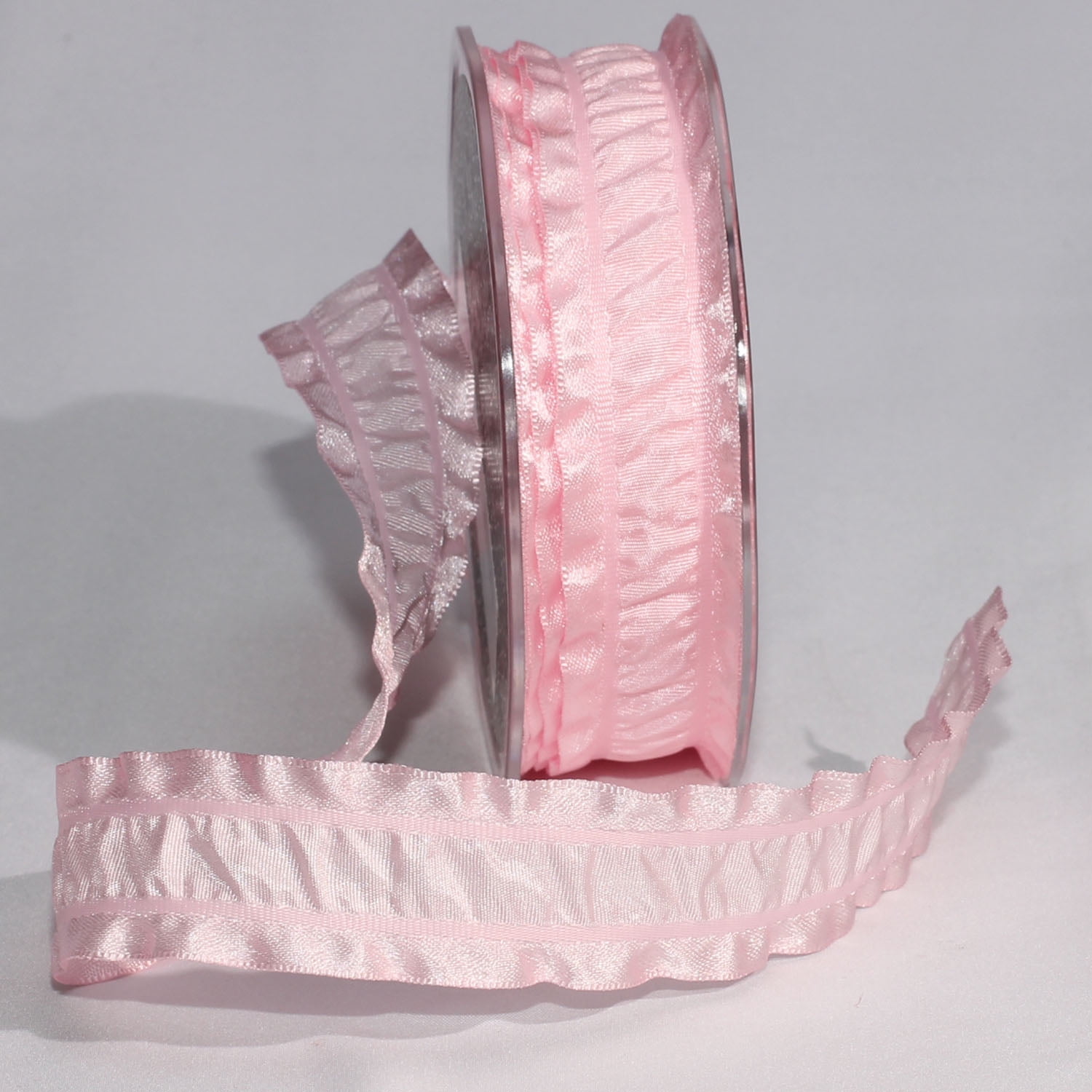 The Ribbon People Pink Woven Edge Ruffles Craft Ribbon 1" x 60 Yards ...