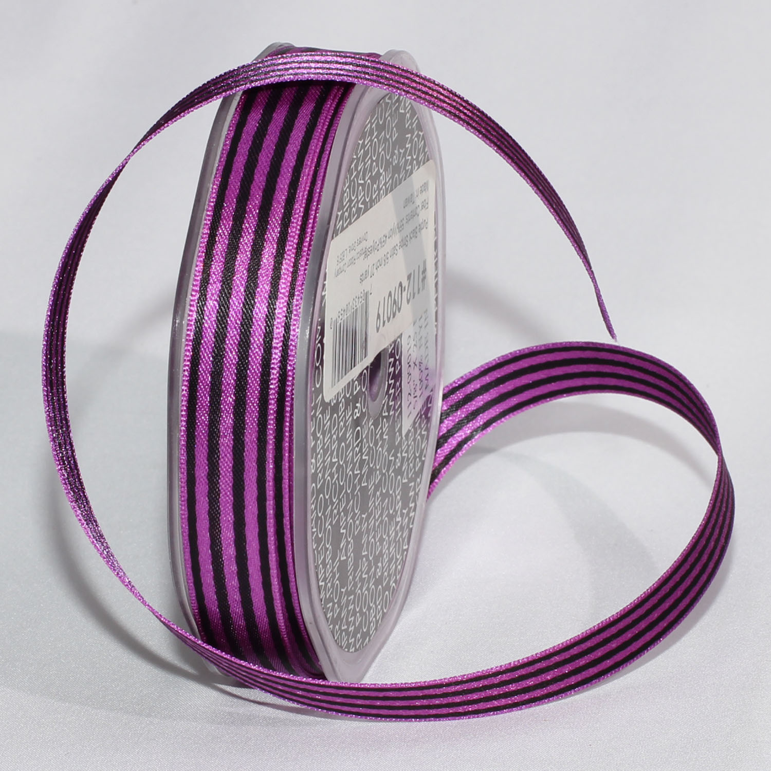 The Ribbon People Purple and Black Stripe Craft Ribbon 0.5" x 162 Yards ...
