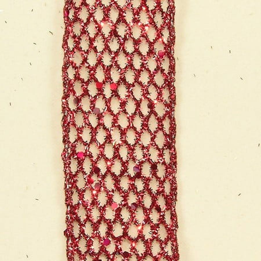 The Ribbon People Red Metallic Turkey Wired Mesh Craft Ribbon 0.35" x ...