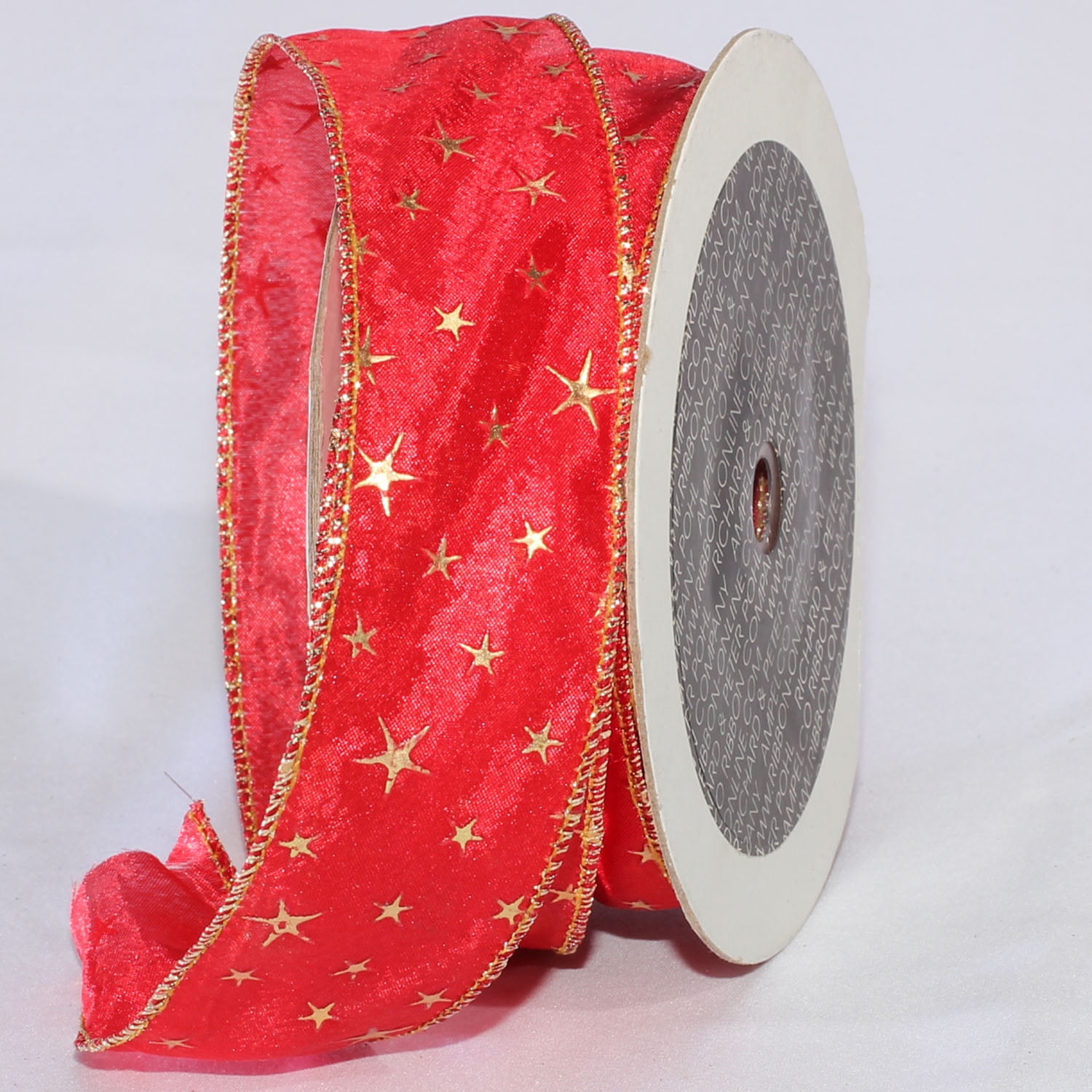 The Ribbon People Red and Gold Stars Plump Edge Wired Craft Ribbon 1.5 ...