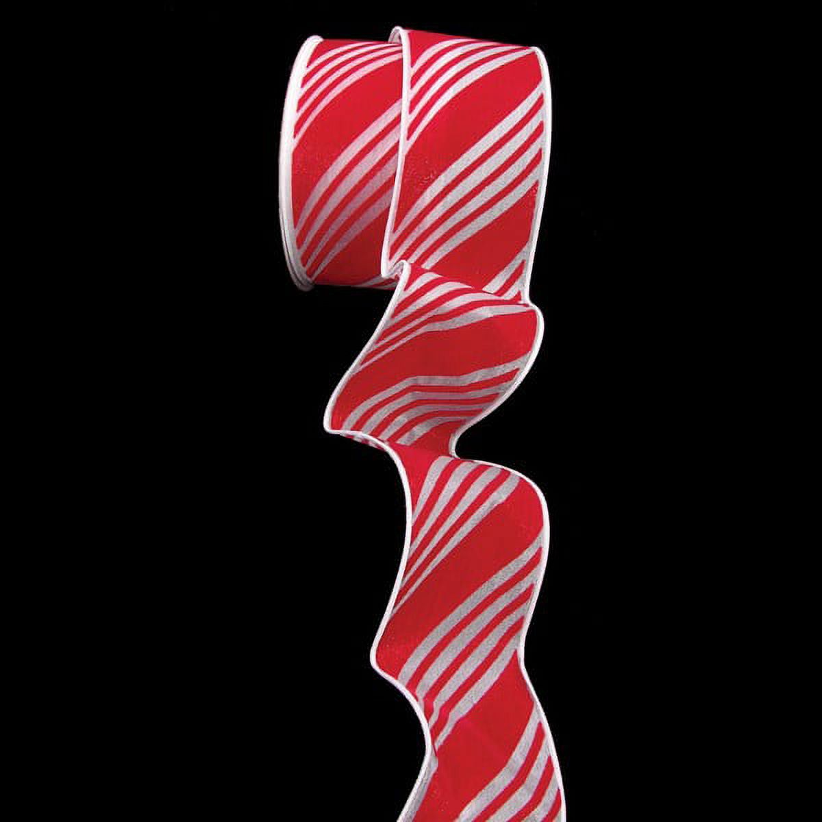 The Ribbon People Red and White Candy Cane Striped Christmas Wired ...