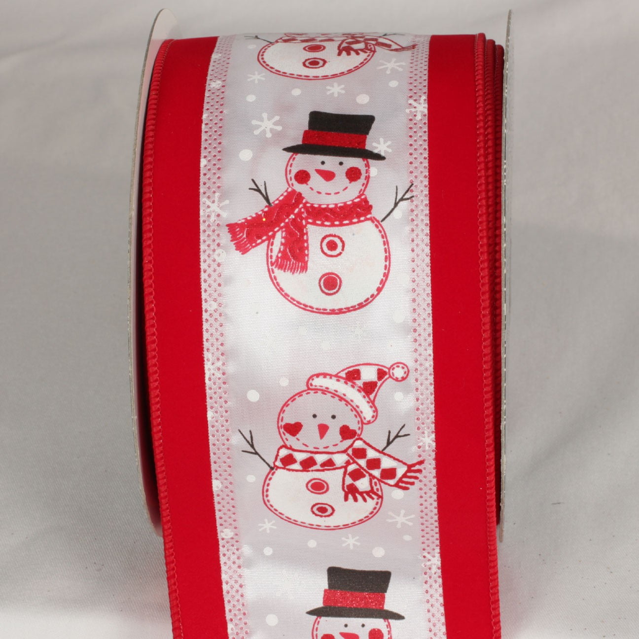 The Ribbon People Red and White Funny Christmas Snowmen Print Wired ...