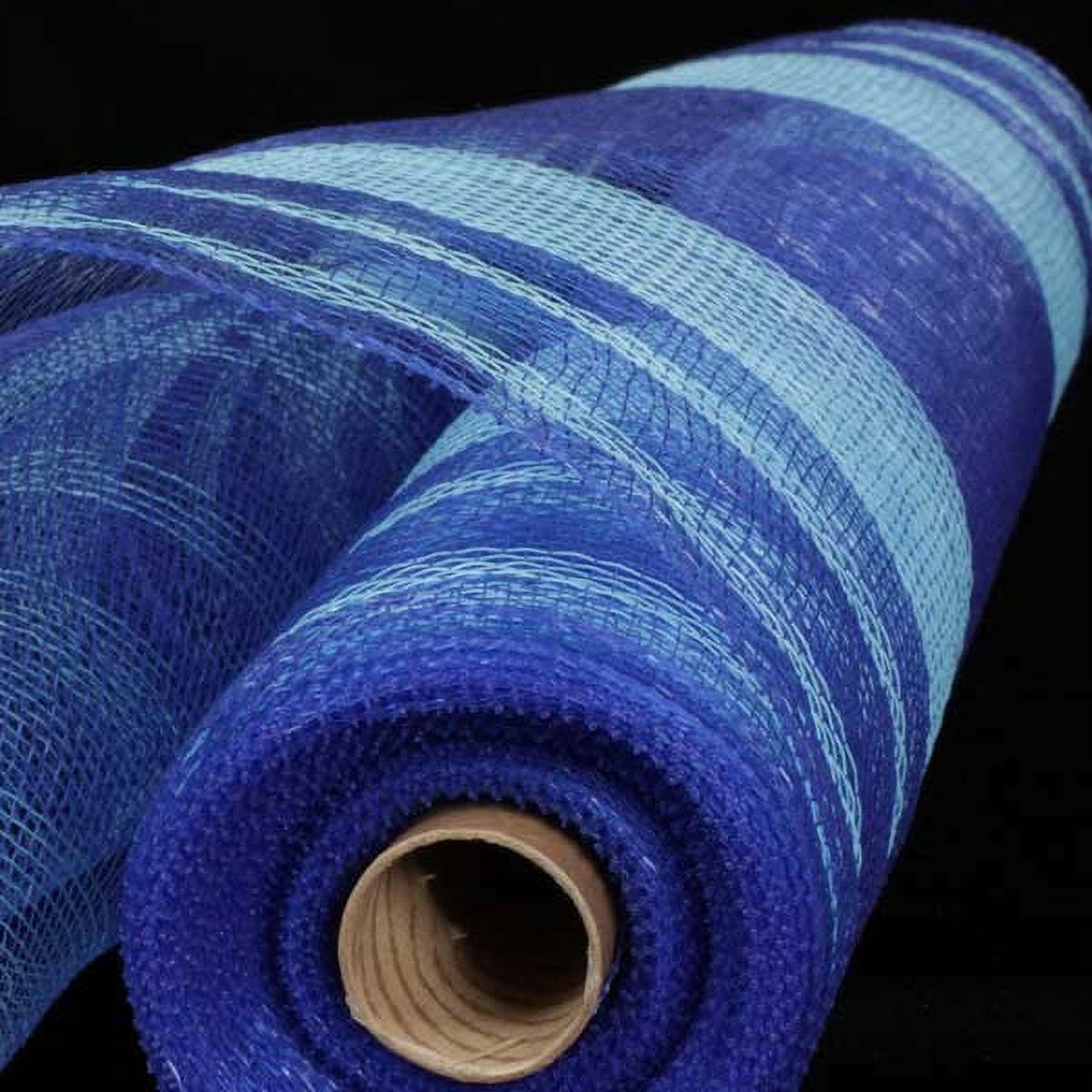 The Ribbon People Royal Blue Striped Deco Mesh Craft Ribbon 21" x 40 ...