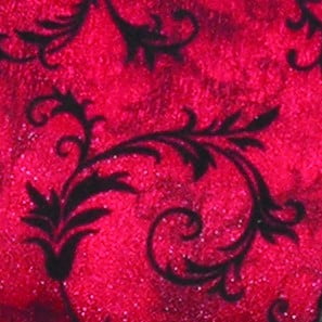 The Ribbon People Sheer Red and Black Brocade Wired Craft Ribbon 4" x ...