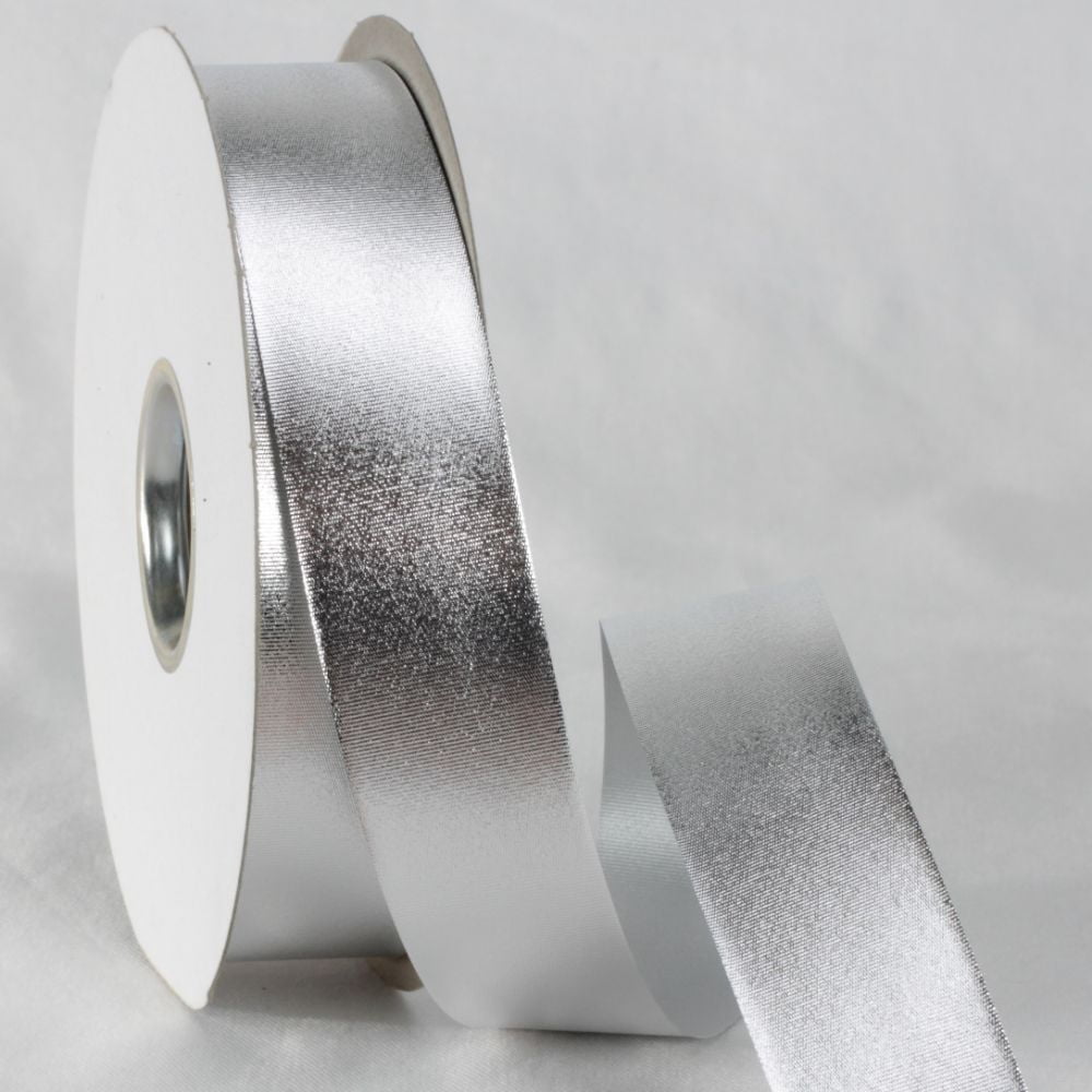 The Ribbon People Silver Colored Metallic Finish Ribbon 1.2" x 110 ...