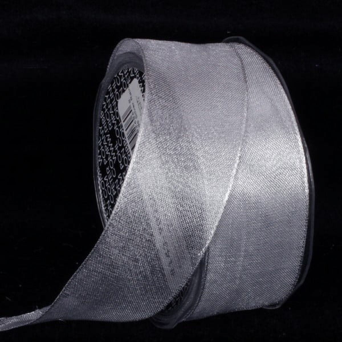The Ribbon People Silver Solid Contemporary Wired Craft Ribbon 1.5" x ...
