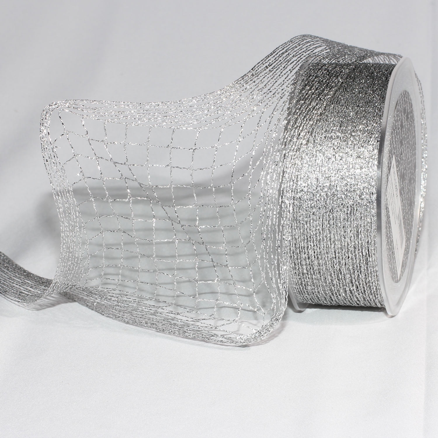 The Ribbon People Silver Stretchable Mesh Craft Ribbon 1.5" to 4" x 27 ...