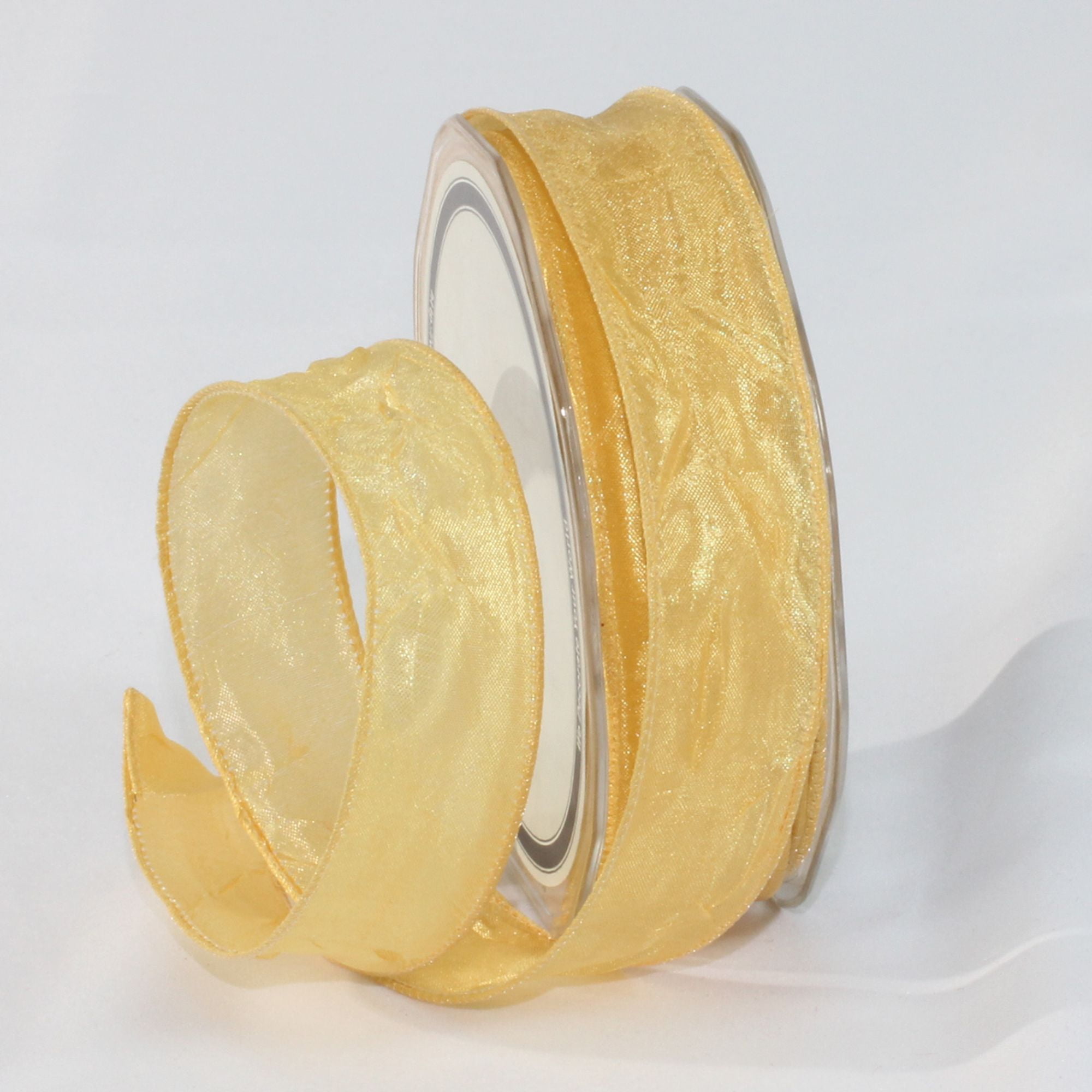 The Ribbon People Soft Gold Crinkled Satin Wired Craft Ribbon 1" x 54 ...