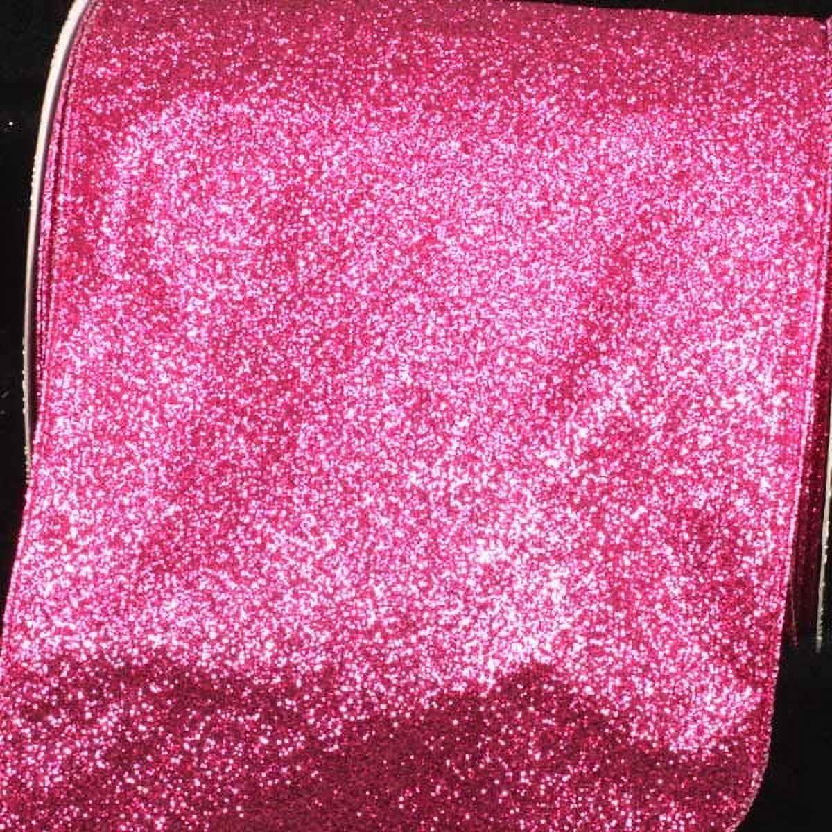 The Ribbon People Sparkling Pink Glitter Wired Craft Ribbon 6" x 20 ...