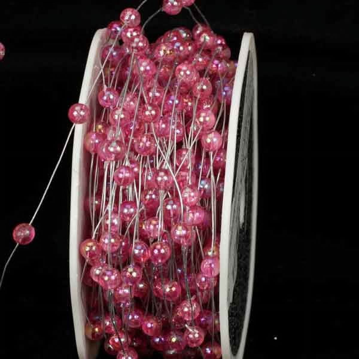 White and Pink Pearls Wired Craft Ribbon Garland 0.25" x 54 Yards ...