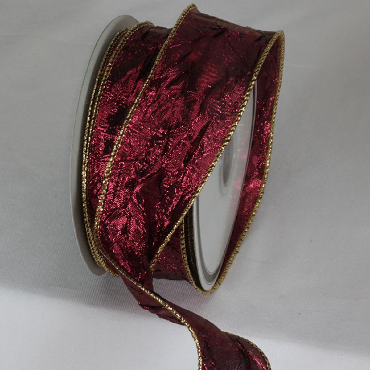 The Ribbon People Wine Red and Gold Crinkled Wired Craft Ribbon 2" x 20 ...