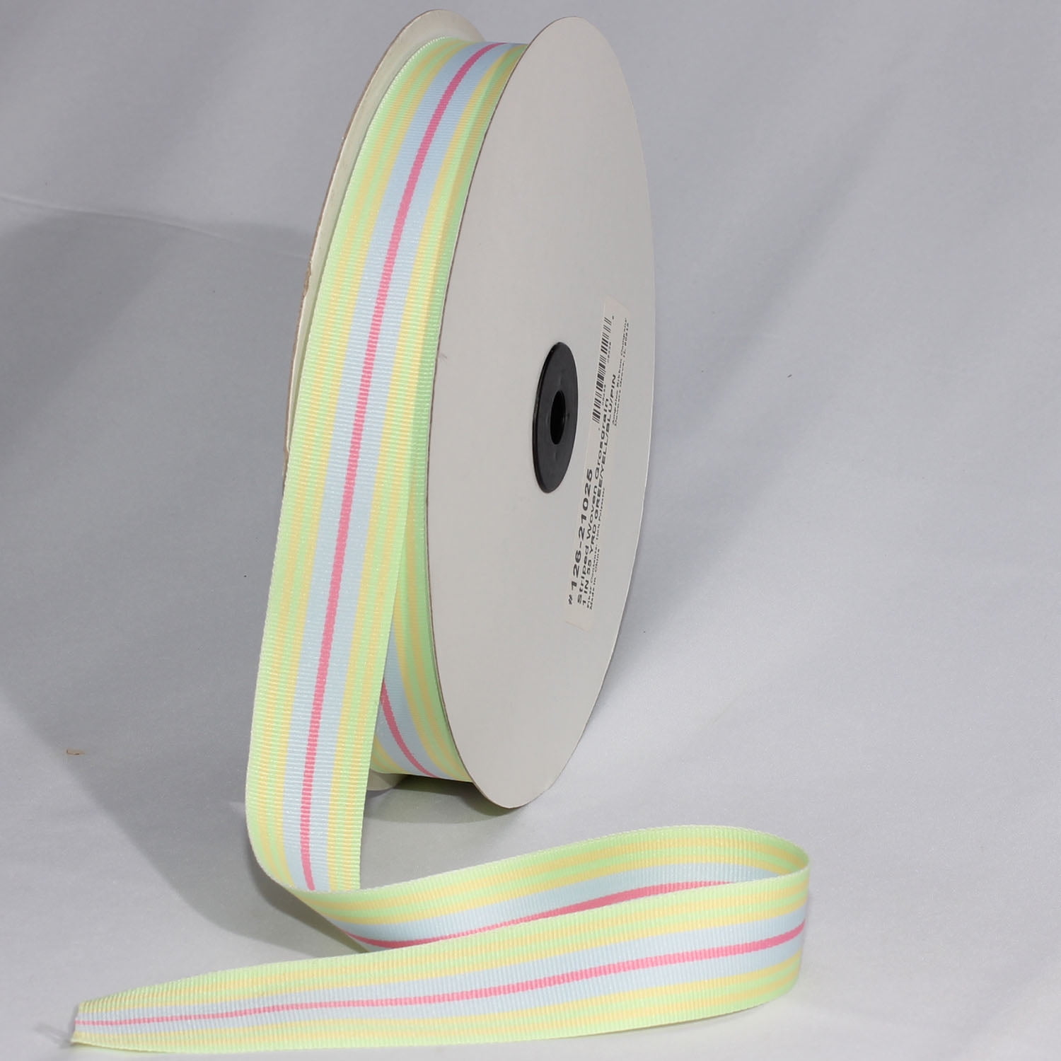 The Ribbon People Yellow and Pink Striped Grosgrain Woven Craft Ribbon ...