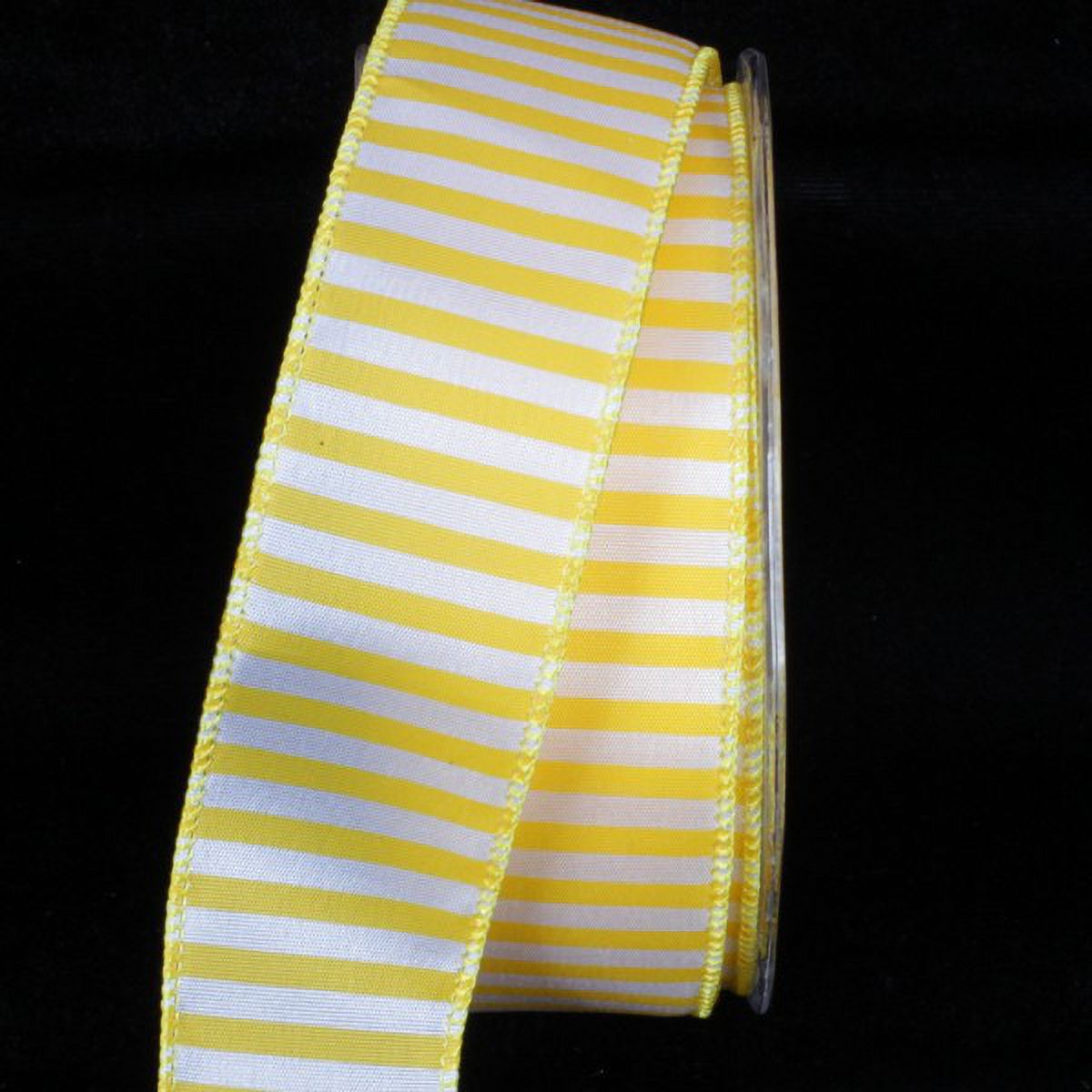 The Ribbon People Yellow and White Capri Wire Edged Craft Ribbon 1.5" x ...