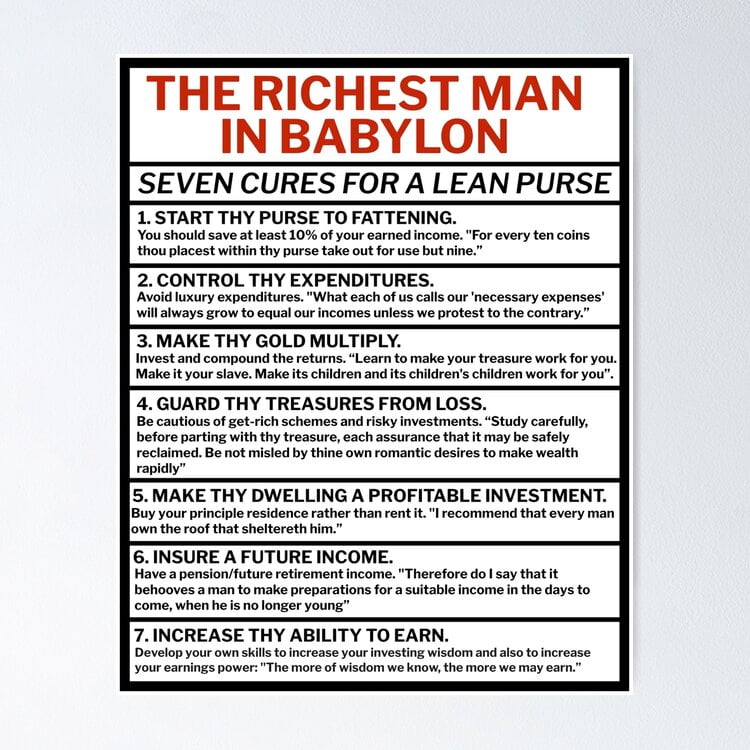 The Richest Man In Babylon - Seven Cures For A Lean Purse Poster ...