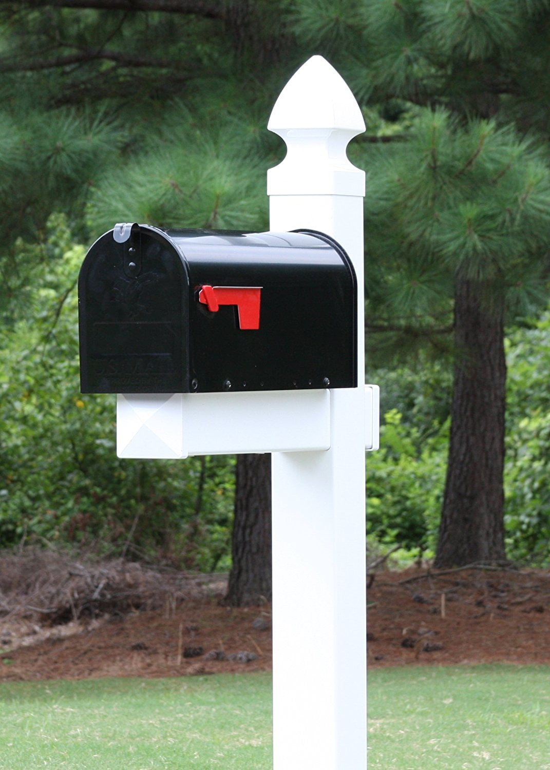 4Ever Products Richmond Mailbox System with White Vinyl Post, Stand ...