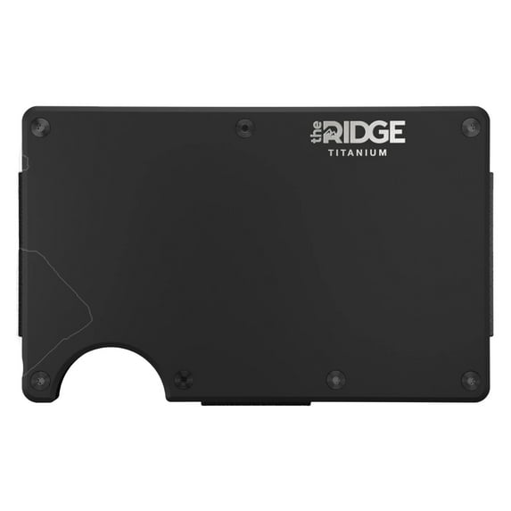 The Ridge Minimalist Wallet, Matte Black, Titanium, RFID Blocking ...