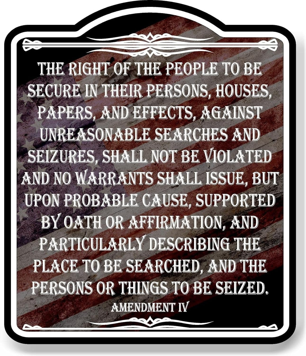 The Right Of The People Secure 4th Amendment Flag BLACK Aluminum ...