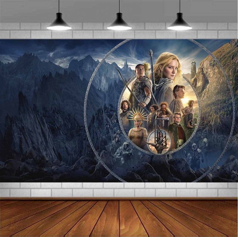 The Rings of Power Backdrop Banner Party Supplies Poster Movie Theme ...