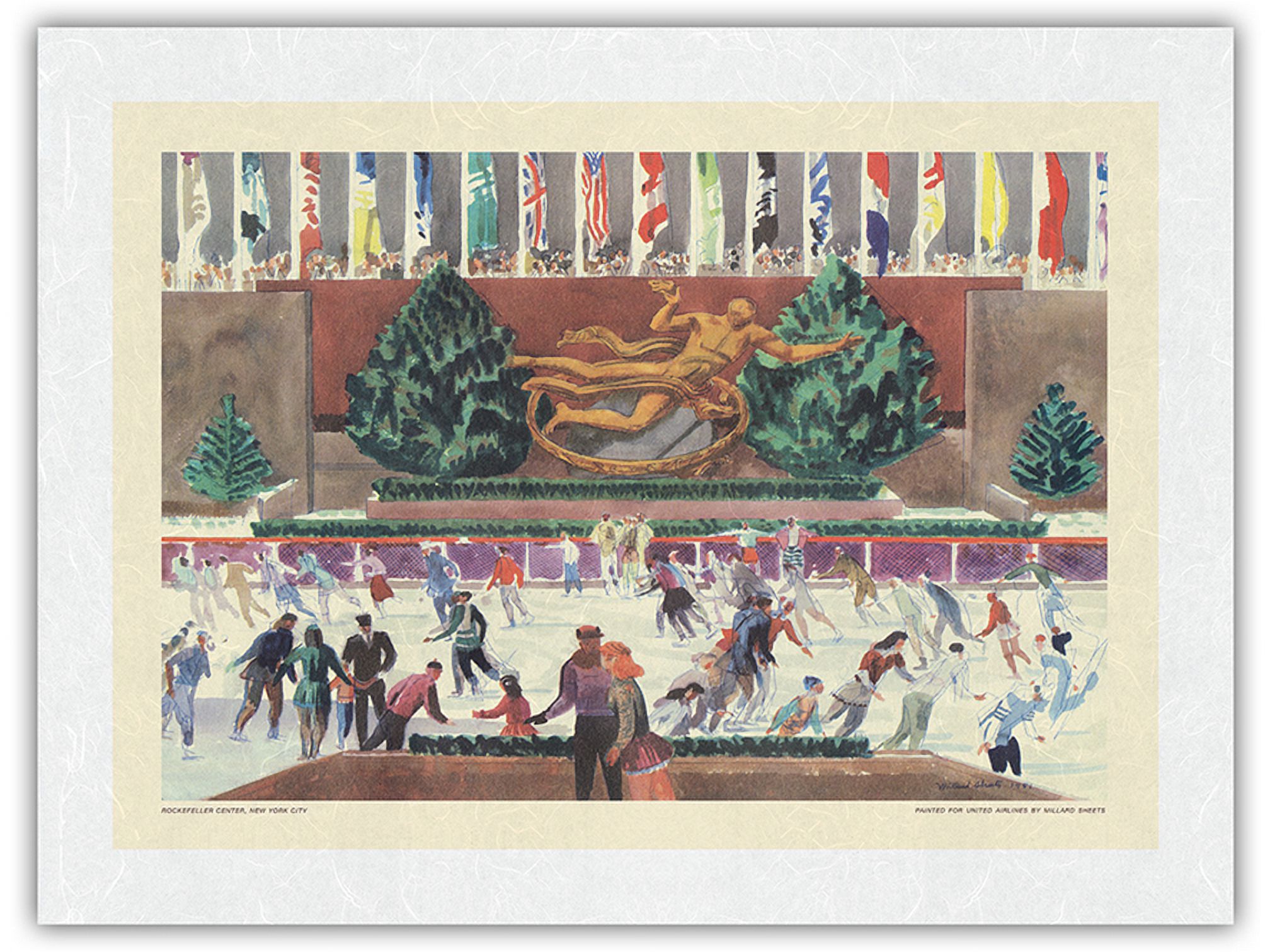 The Rink - Rockefeller Center New York - United Air Lines - Vintage ...