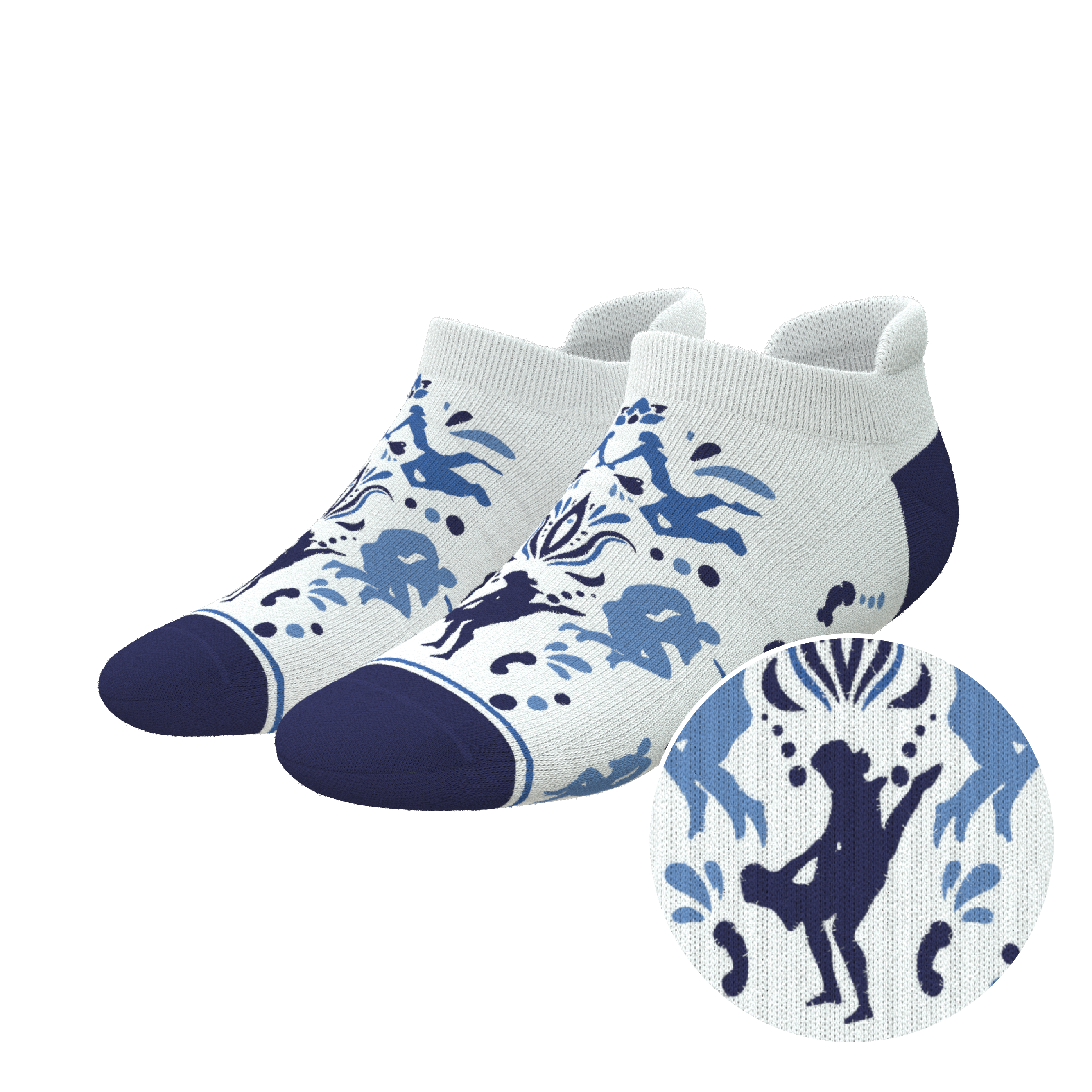 The Risqué Rorschach Shinesty Naughty Blue Willow Heel Hammock Ankle