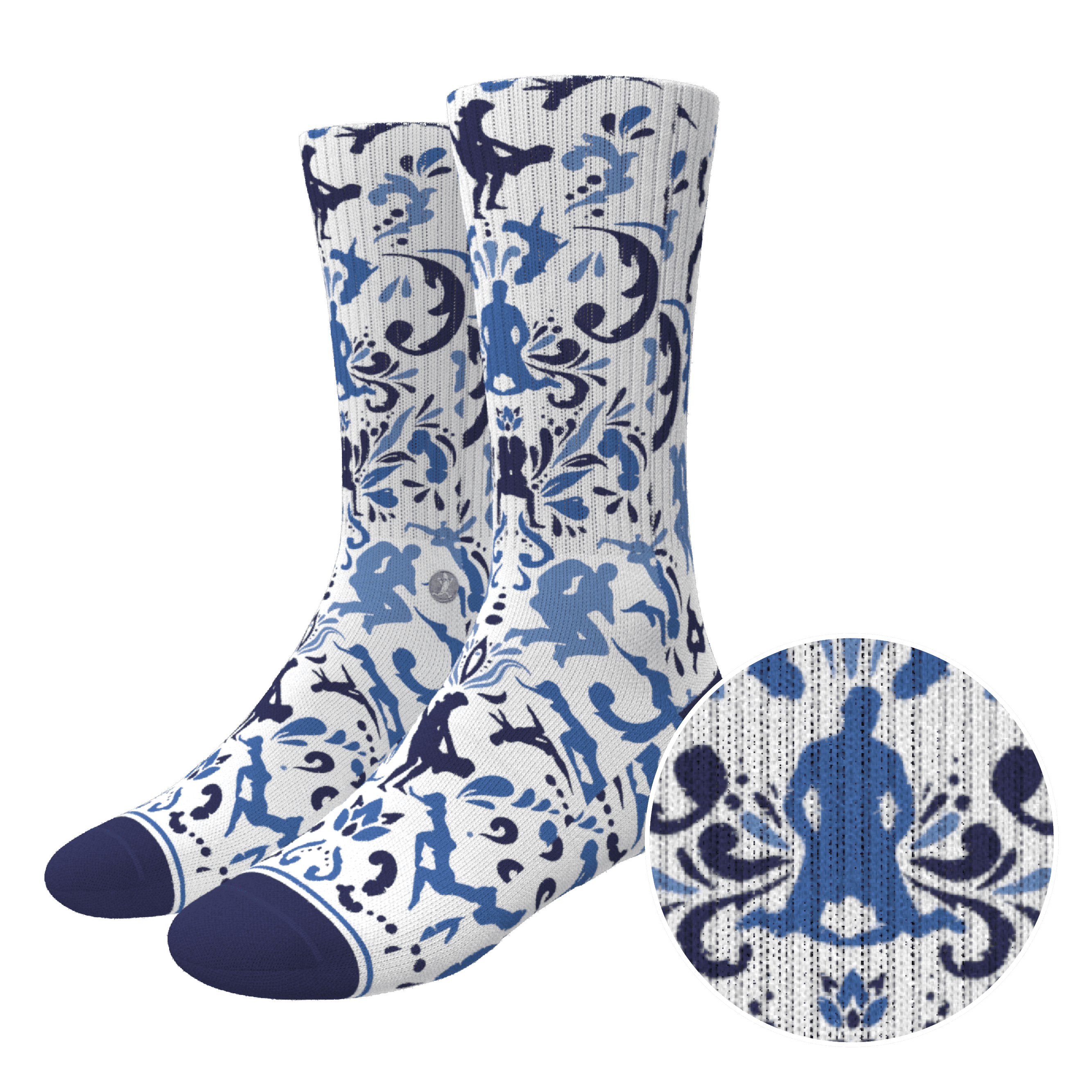 The Risqué Rorschach - Shinesty Naughty Blue Willow Heel Hammock Crew ...