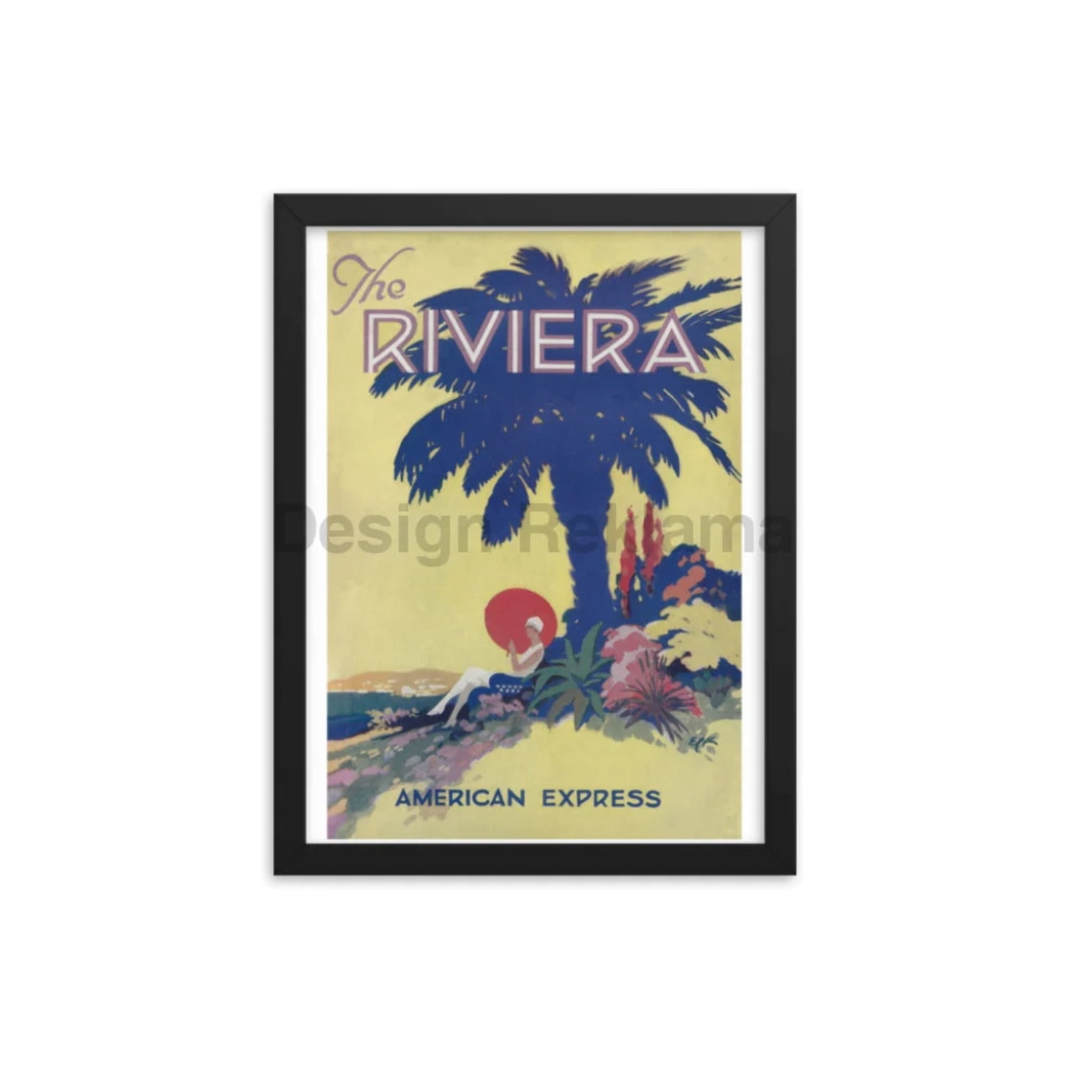 The Rivera France 1933 from American Express. Framed Vintage Travel ...