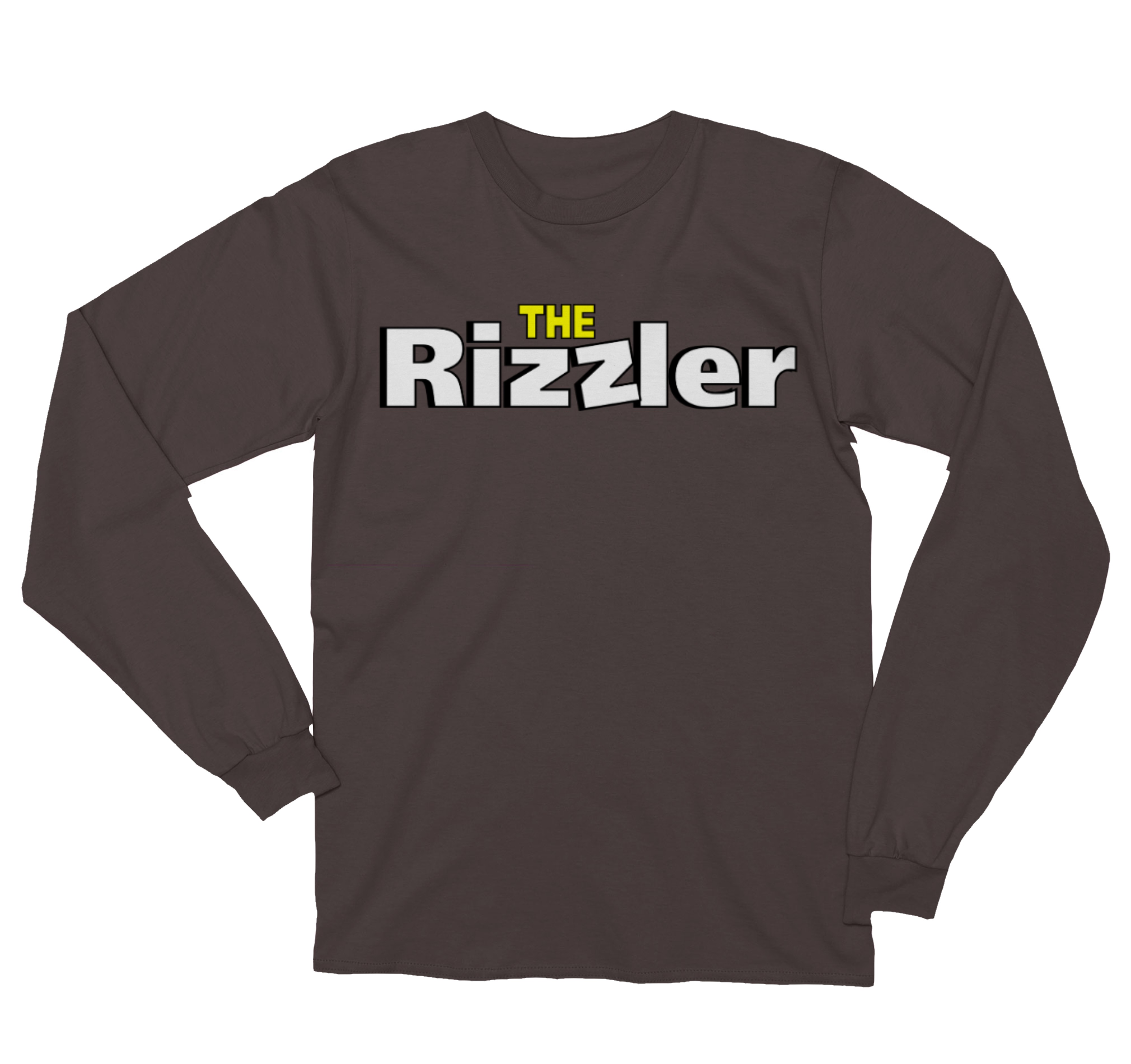 The Rizzler For The Rizz God Alpha Gen Slang Long Sleeve T-Shirt (Brown ...