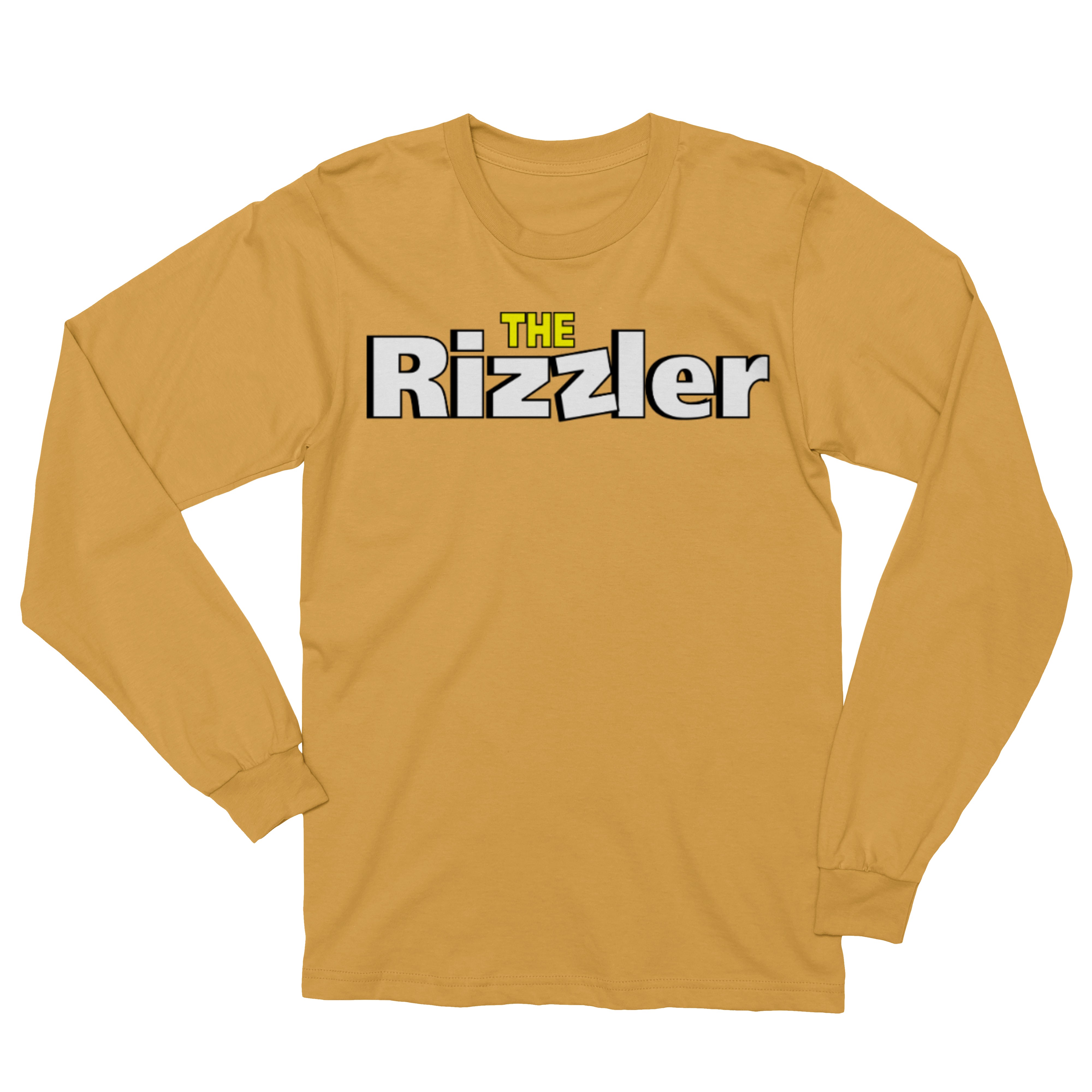 The Rizzler For The Rizz God Alpha Gen Slang Long Sleeve T-Shirt (Gold ...