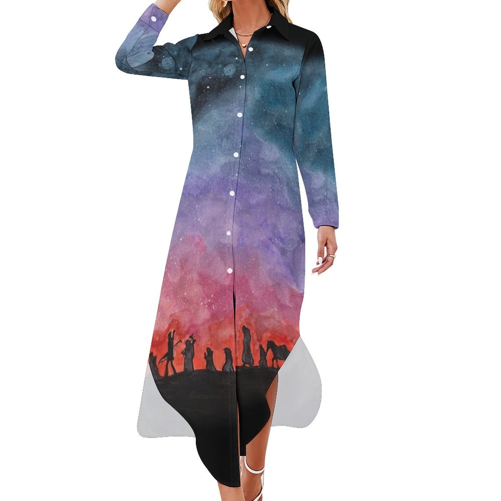 The Road Goes Ever Onward Long Sleeved Shirt Dress beach outfits for ...