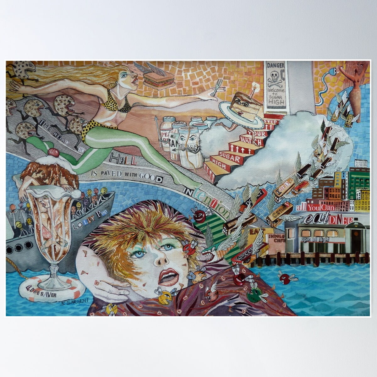 The Road To Hell Is Paved With Good Intentions. Poster Wall Art, Modern ...