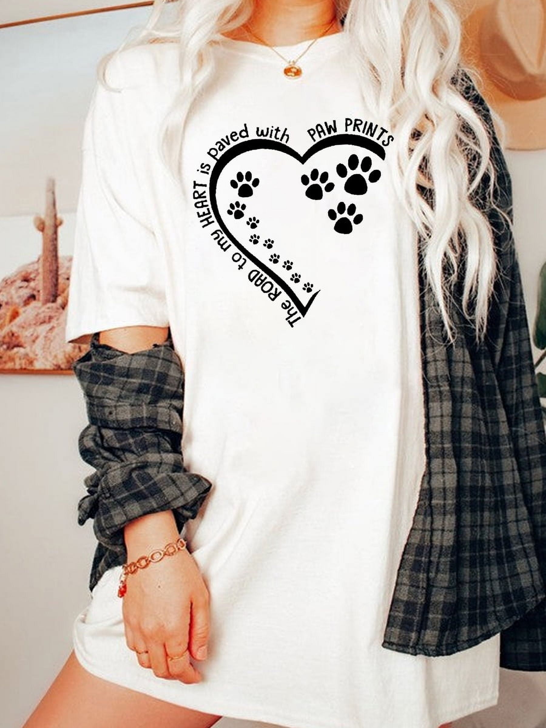 The Road To My Heart Is Paved With Paw Prints Tee - Walmart.com