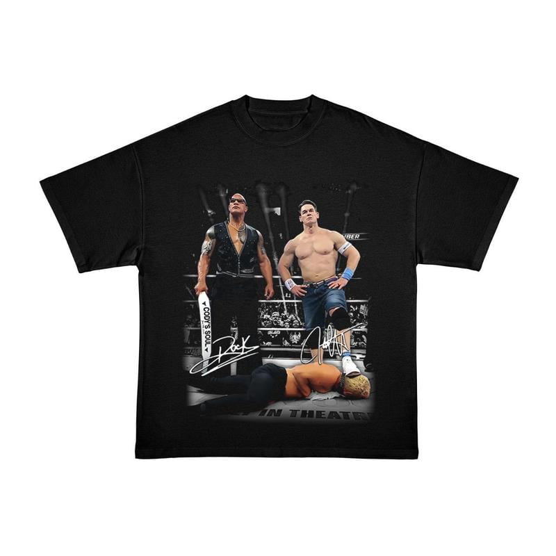 The Rock & John Cena WWE T-Shirt - Iconic Wrestling Legends Graphic Tee ...