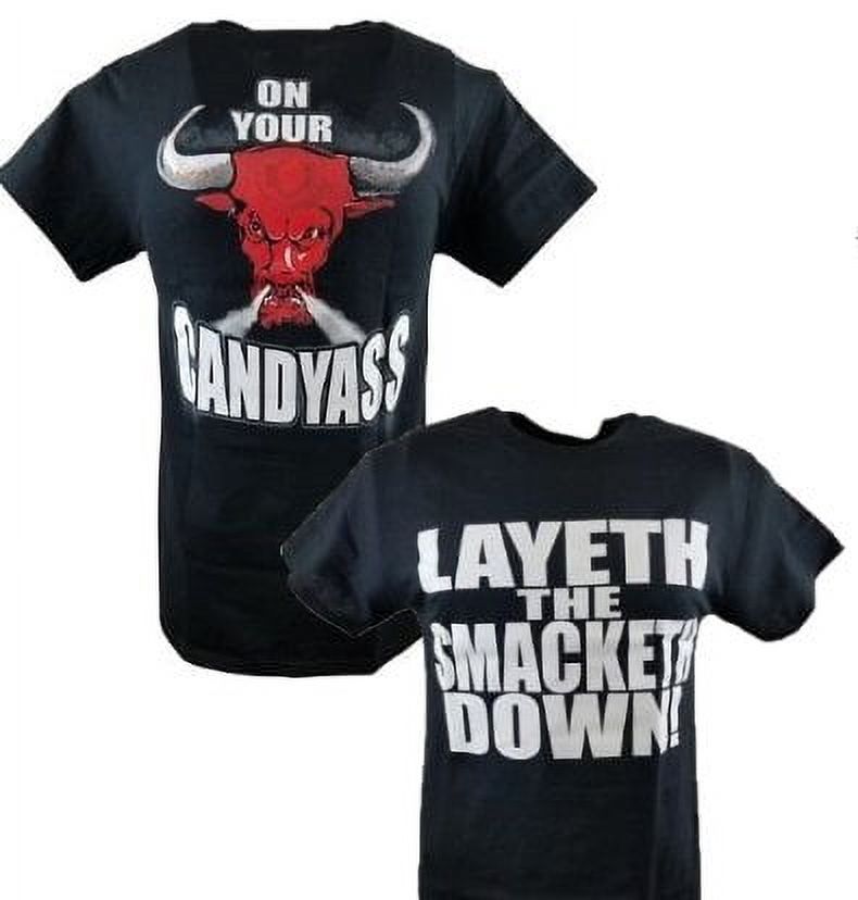 The Rock Graphic Tee: Layeth the Smacketh Down Mens Black T-shirt L ...