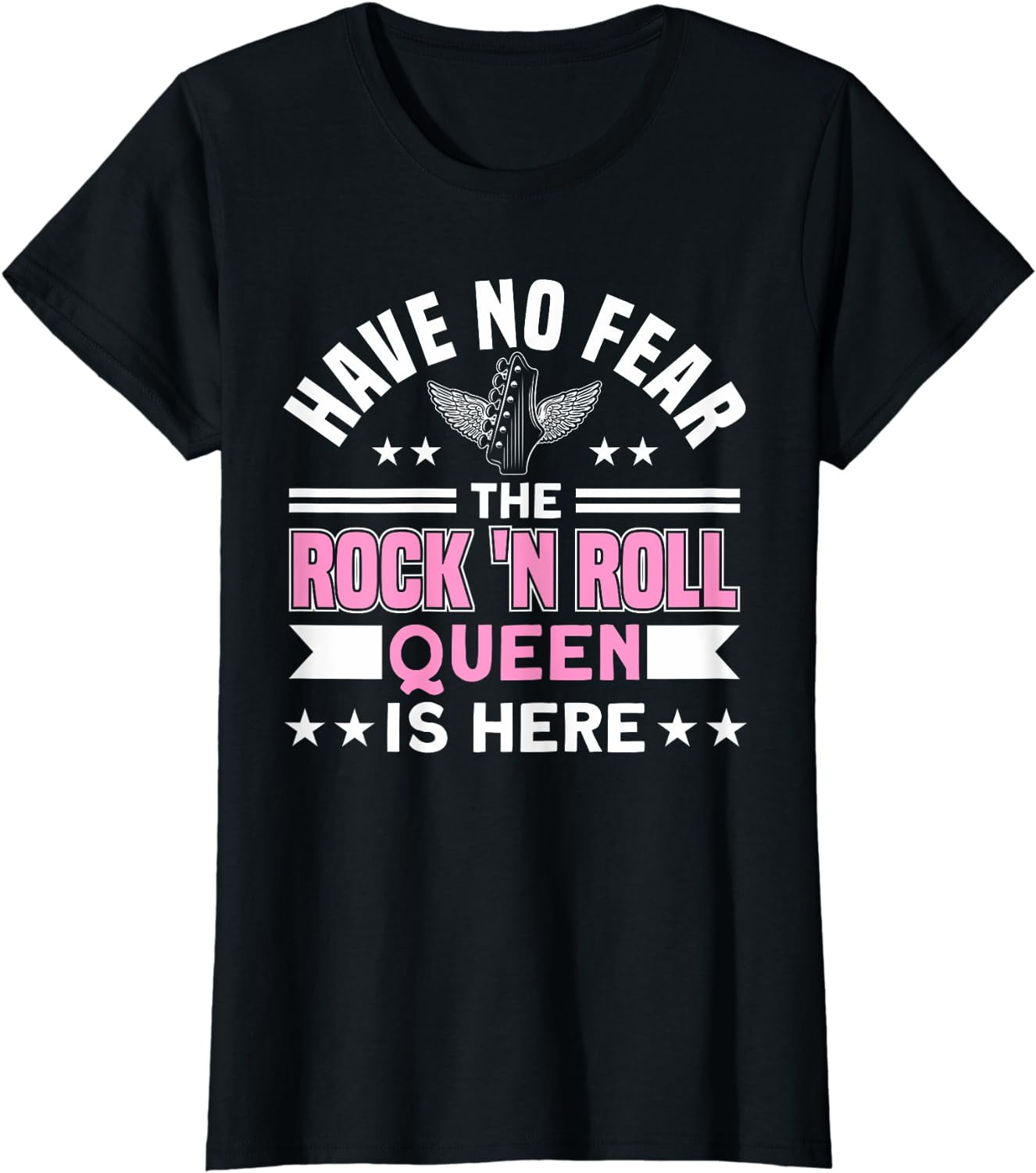 The Rock 'n Roll Queen Is Here Rock N Roll Guitar T-Shirt - Walmart.com