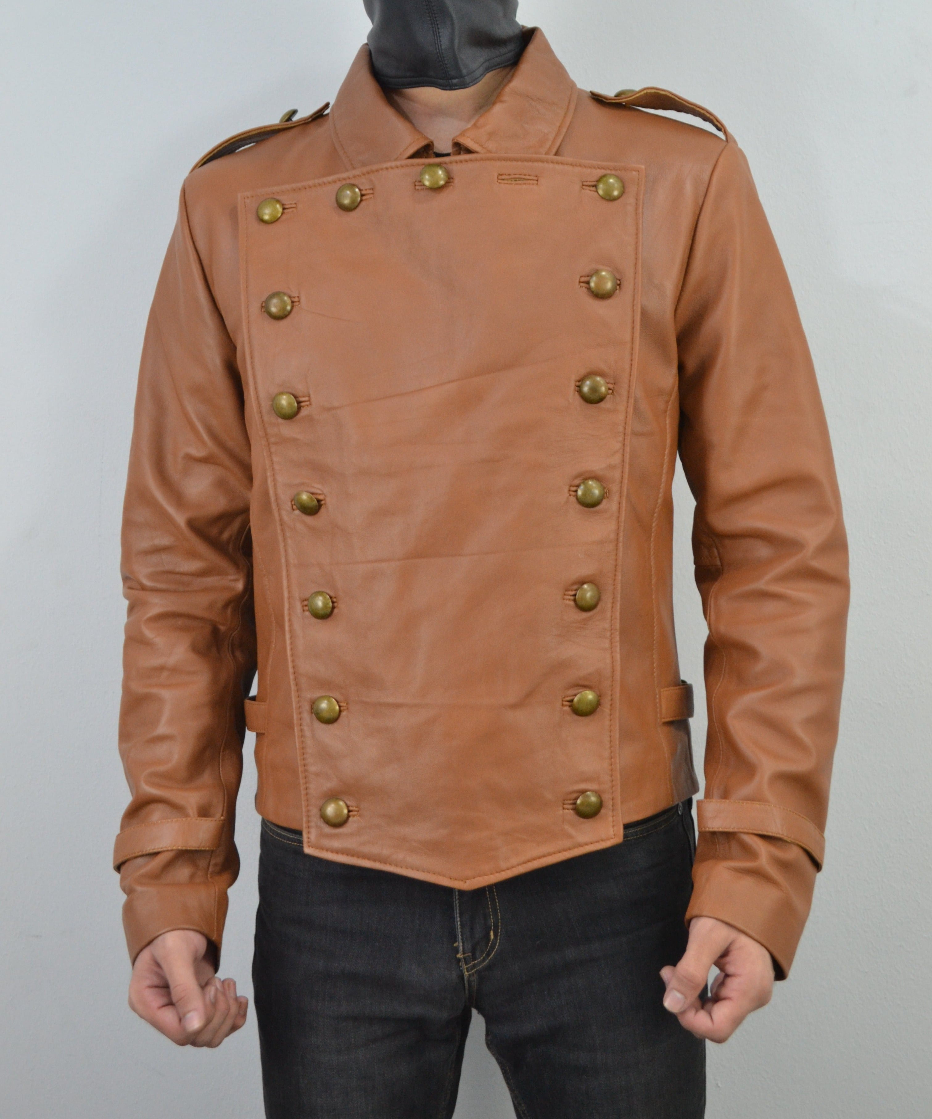 The Rocketeer Billy Campbell Brown V-Shaped Leather Jacket - Walmart.com