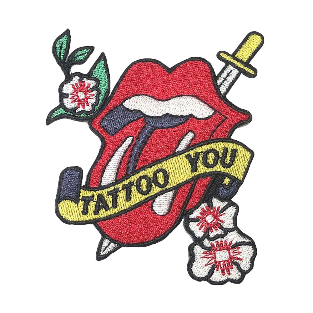 The Rolling Stones Patch Tattoo You Band Logo cut out new Official Iron ...