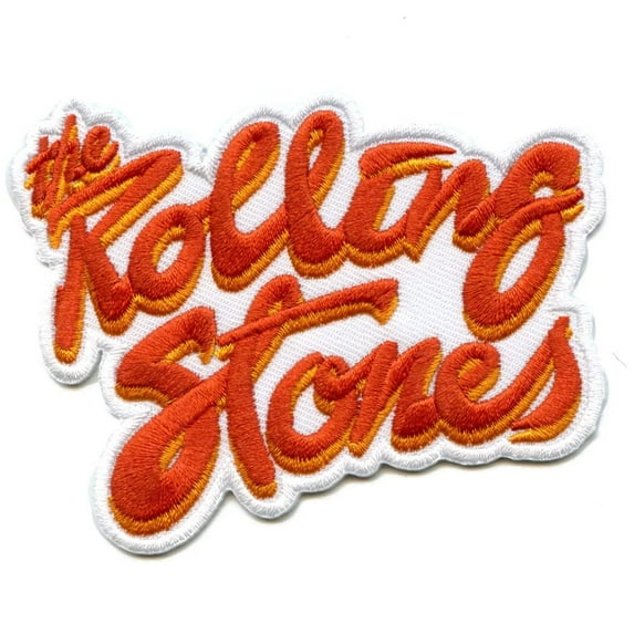 The Rolling Stones Script Patch Red/Orange Bubble Logo Embroidered Iron ...