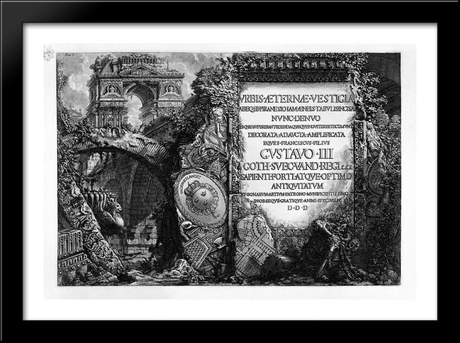 The Roman antiquities, t. 1, Plate I. 38x28 Large Black Wood Framed ...