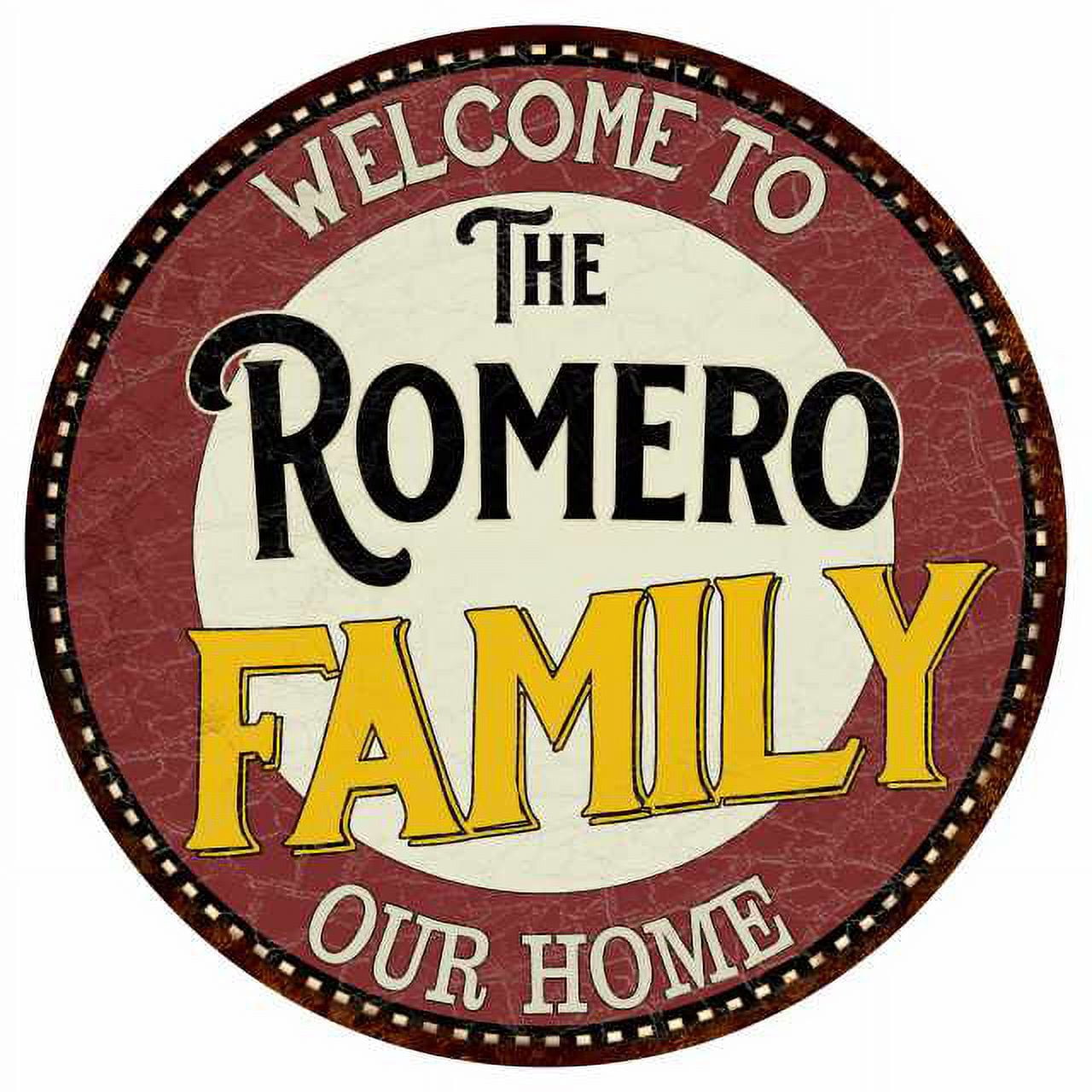 The Romero Family 14" Round Metal Sign Kitchen Game Room Decor ...