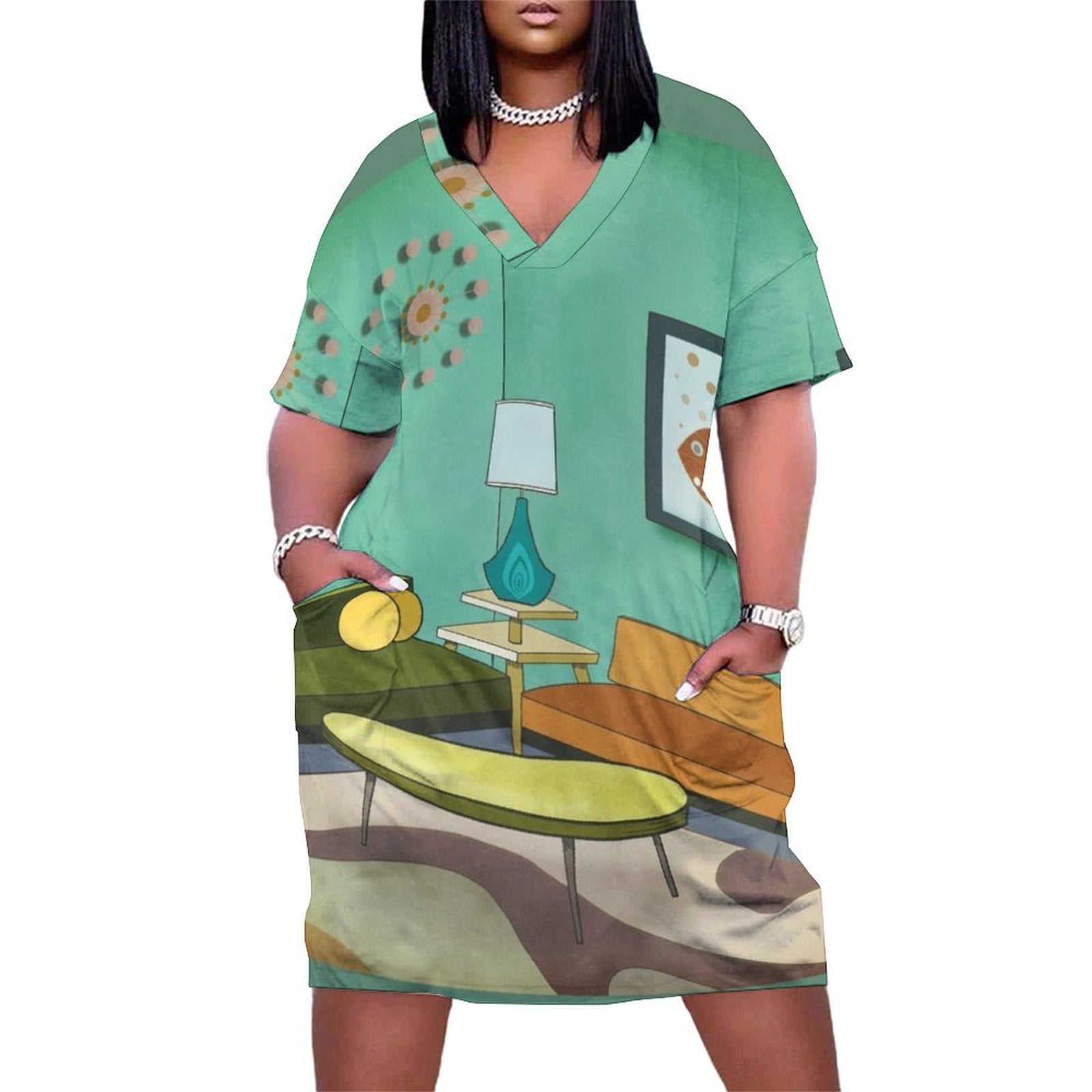 The Room-vestido holgado con bolsillos para mujer ropa de verano 1962 ...