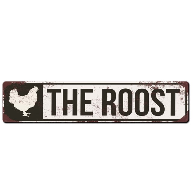 The Roost Chicken Coop Metal Outdoor Sign Fancy Chicken Coop Sign Hen ...
